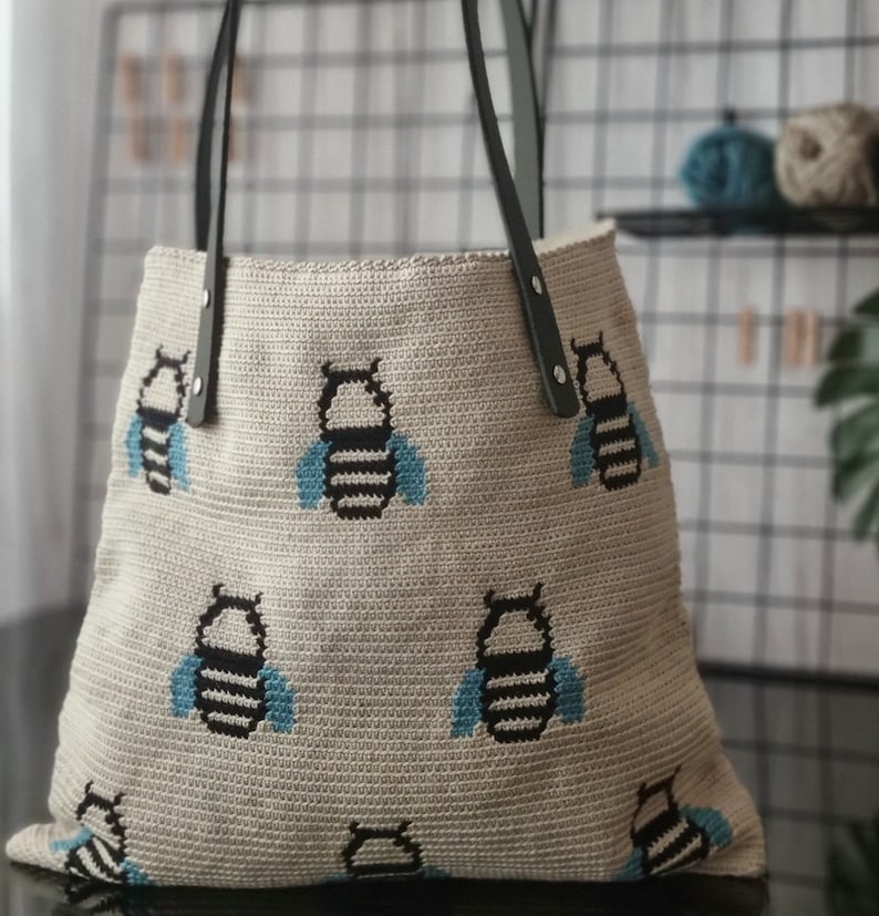 Bees Bag, Pattern, Crochet Pattern, Tutorial, Crochet Bag, Tapestry, Tapestry Bag, Apine Bag ...