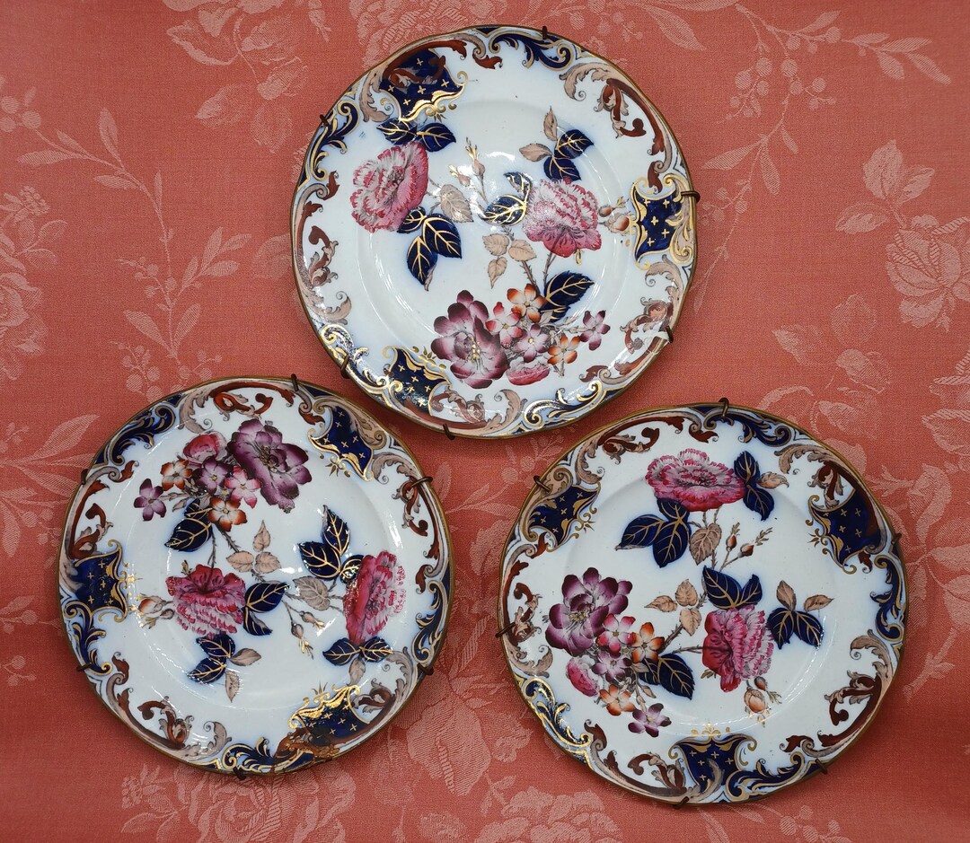 Wedgwood Pearl Ware Three Small Antique Plates Mid 19th Century England ...