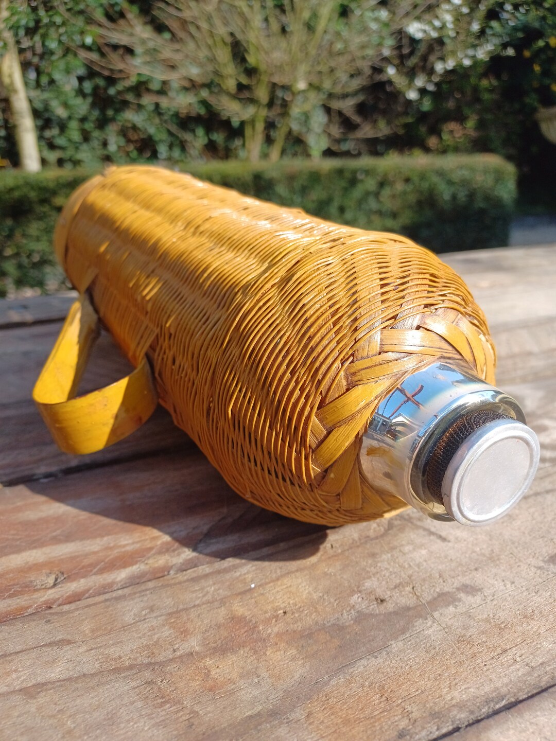 Asian 1960's Thermos Flask in Cane Housing Vintage Picnic Cane Flask - Etsy