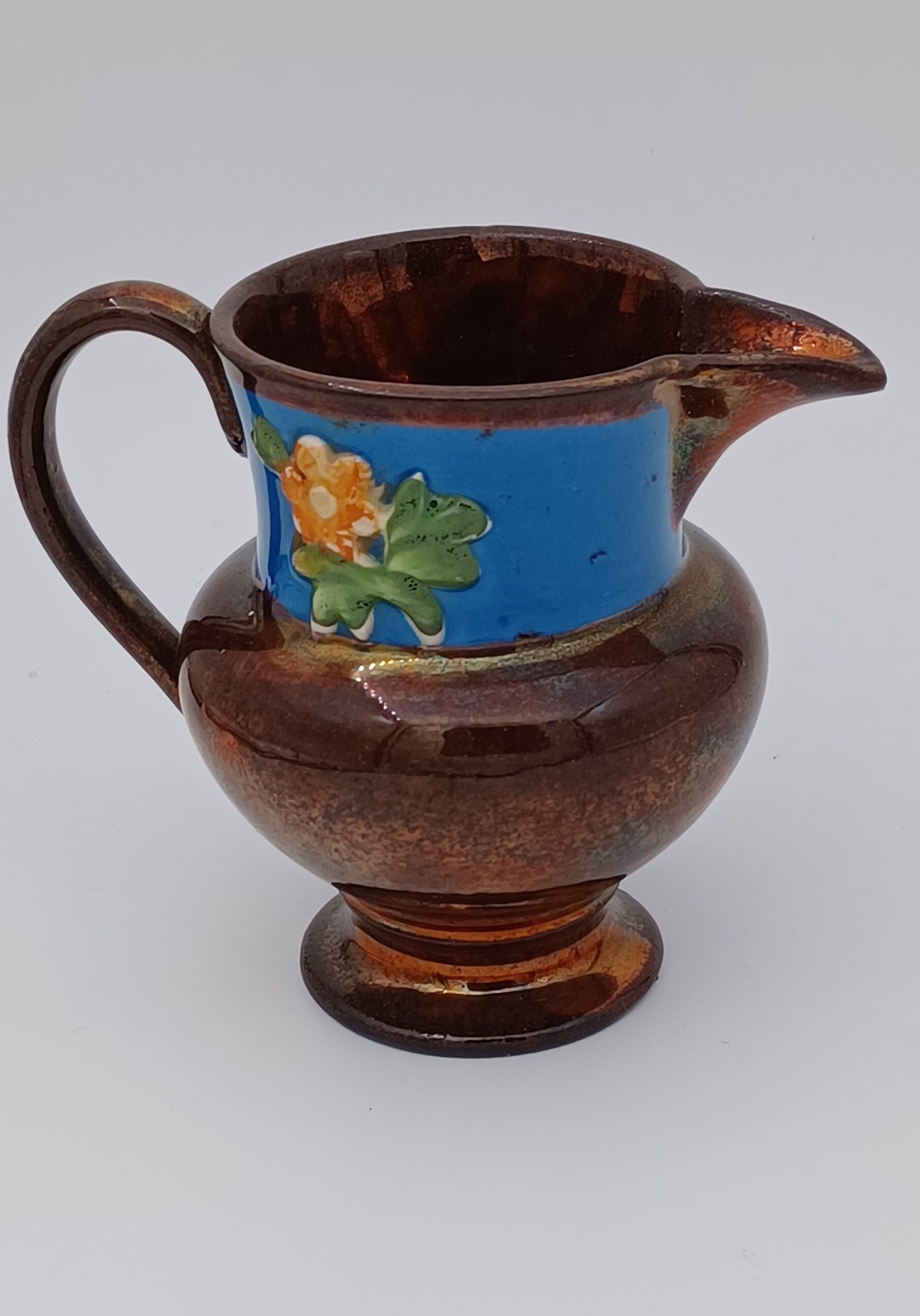 Copper Lusterware Stoneware Small Milk Jug/cream Pitcher 1900's England ...