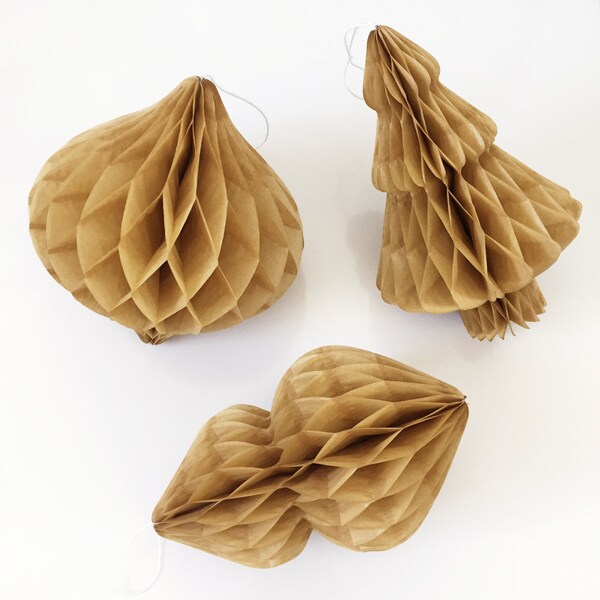 Christmas Honeycomb Decorations - Etsy