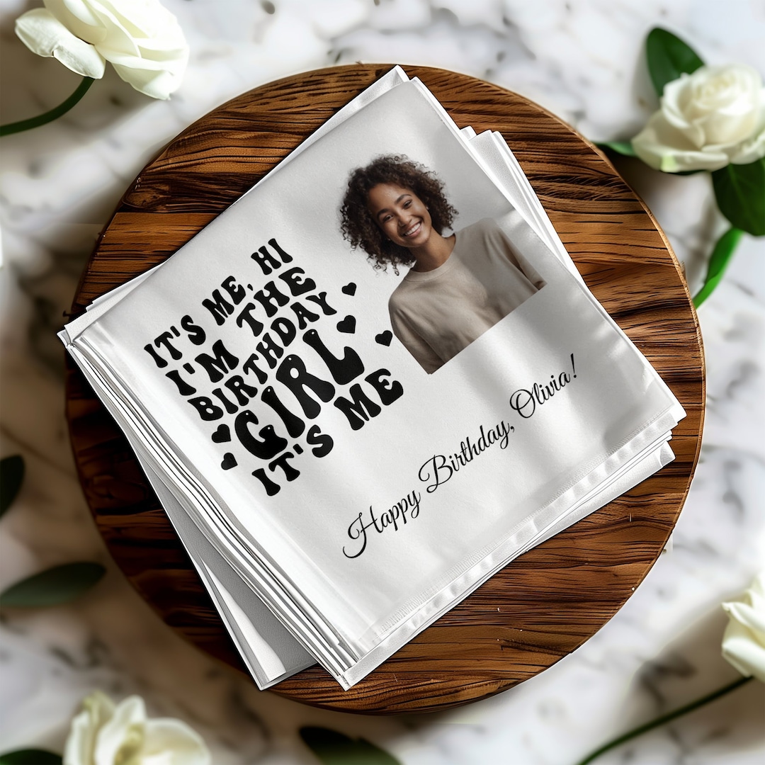 Custom Birthday Napkins, Personalized Party, Custom Photo Napkins ...