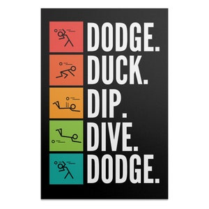 Dodgeball Gift: Stick Figure Art Print, Dodgeball Poster, Wall Decor ...