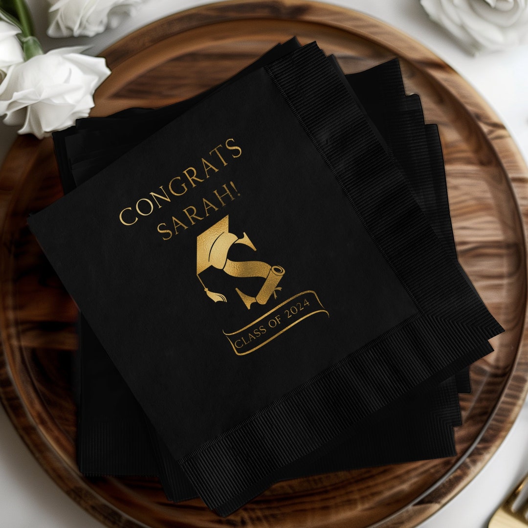 Custom Graduation Napkins, Grad Napkins, Graduation Decor, Graduation ...