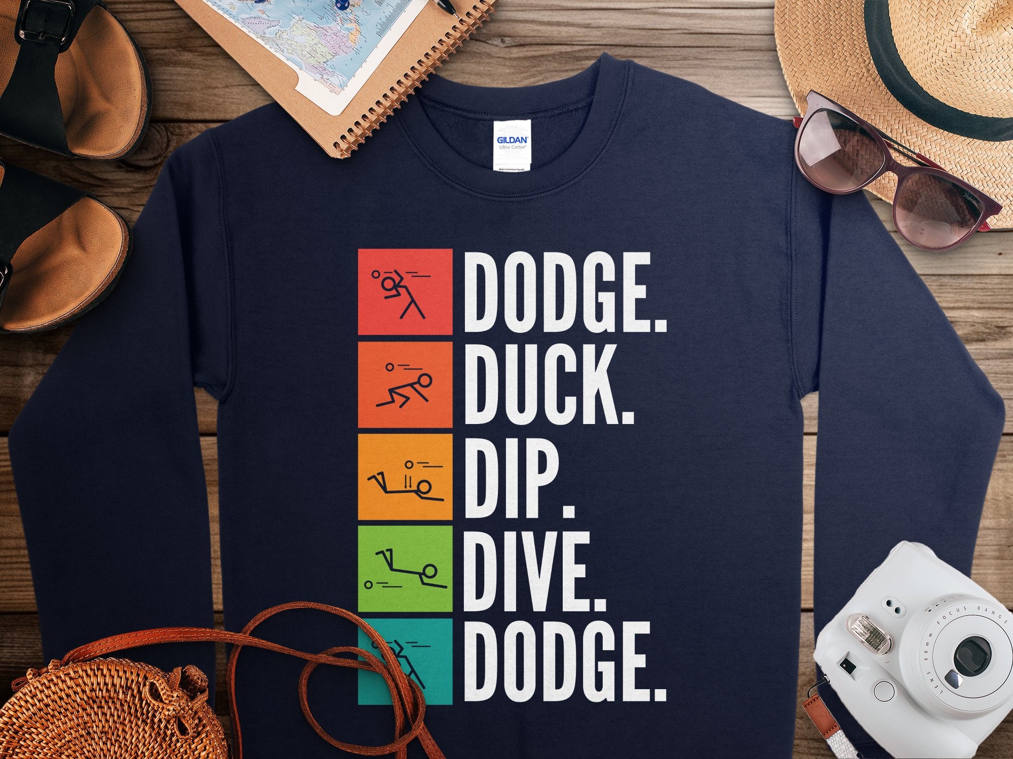 Colorful Stick Figure Dodgeball T-shirt, Dodgeball Athlete Design Tee ...