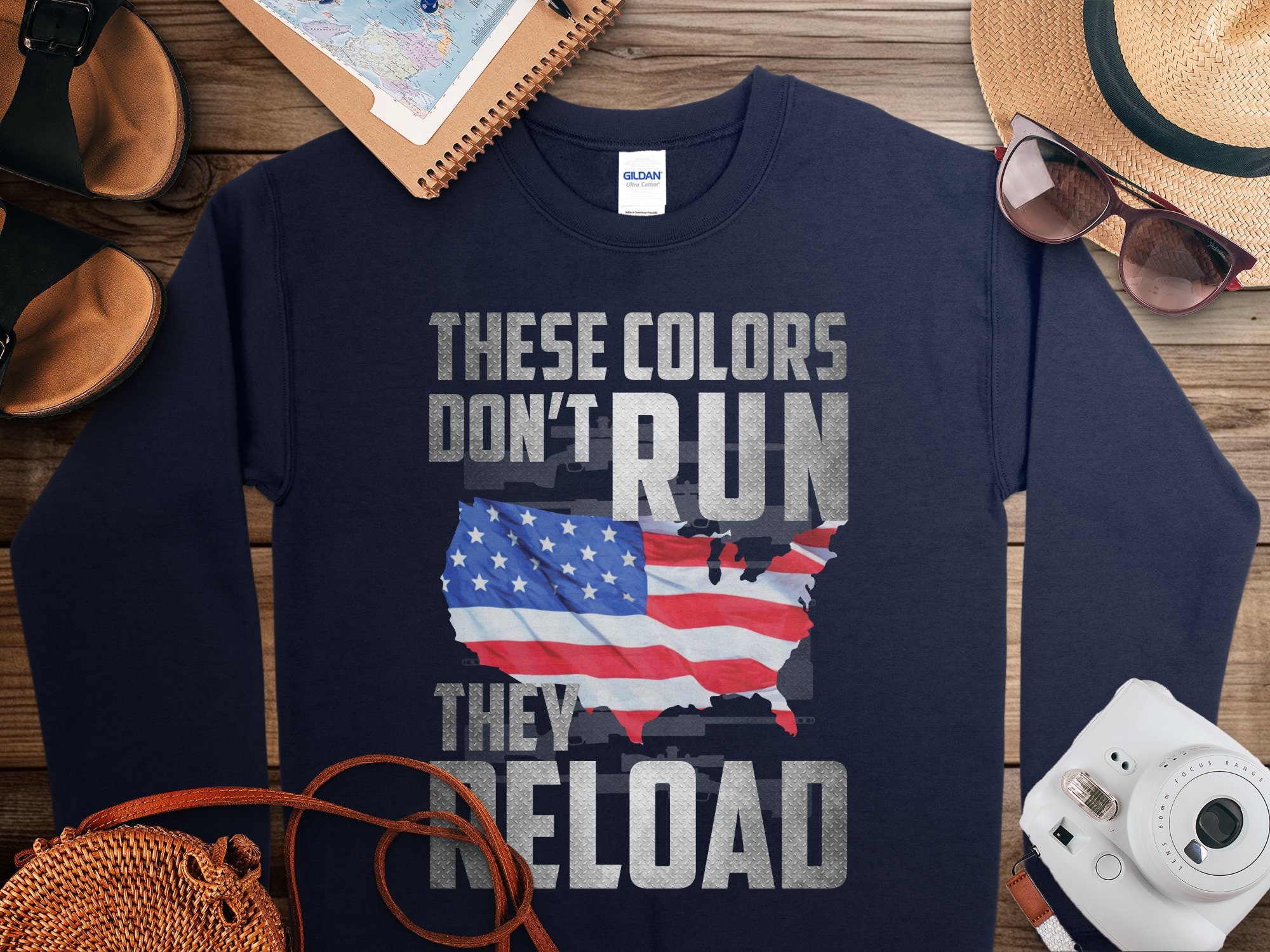 Patriotic T-shirt: These Colors Don't Run, American Flag Tee - Etsy