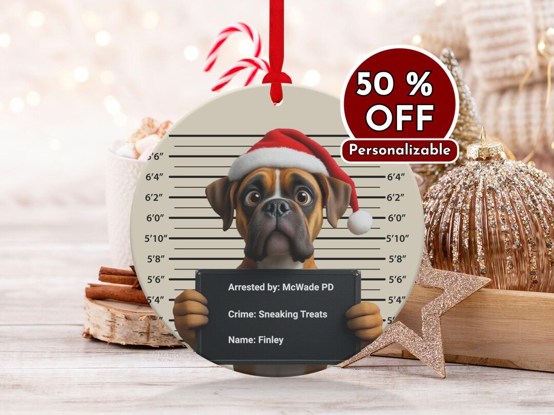 Custom Boxer Ornament, Miniature Boxer Christmas Ornament, Boxer Lover ...