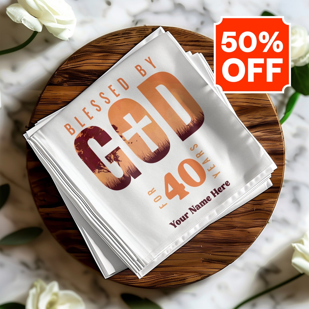 Custom Birthday Napkins - Blessed by God, Personalized Table Decor for ...