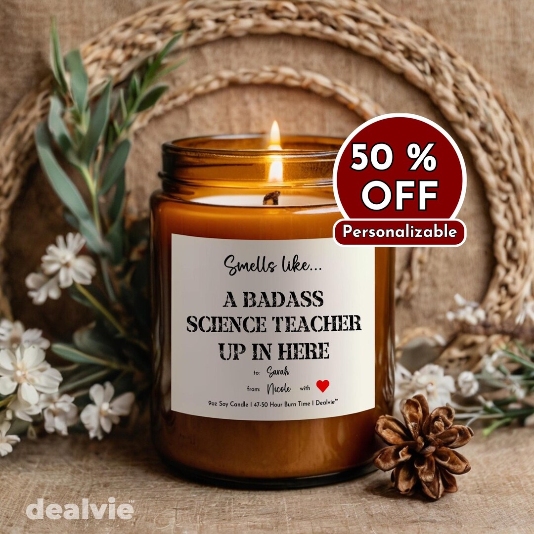Custom Candle for Teachers, Teacher Gifts, Teacher Candle, for Science ...
