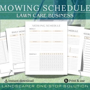 Lawn Care Mowing Schedule Templates, Landscape Business Templates ...