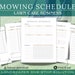 Lawn Care Mowing Schedule Templates, Landscape Business Templates ...