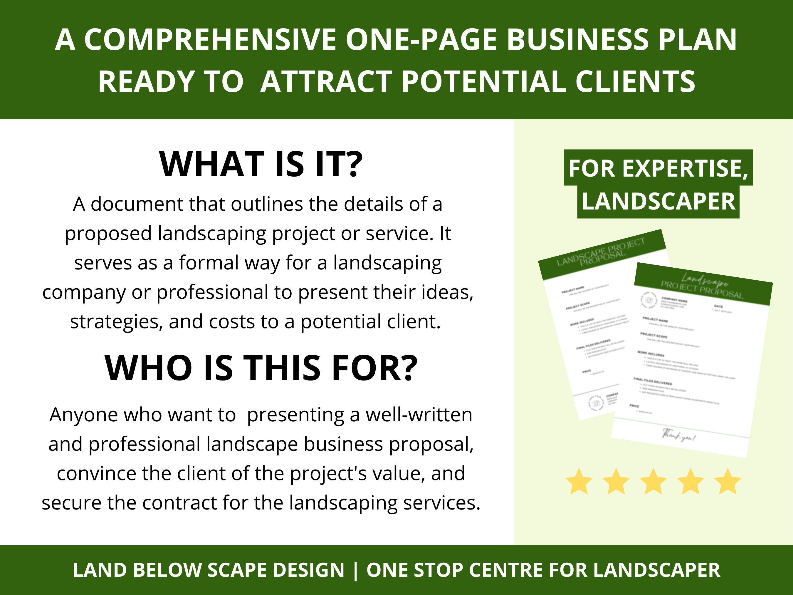 Landscape One Page Business Proposal Template, Canva Landscape Start-up ...