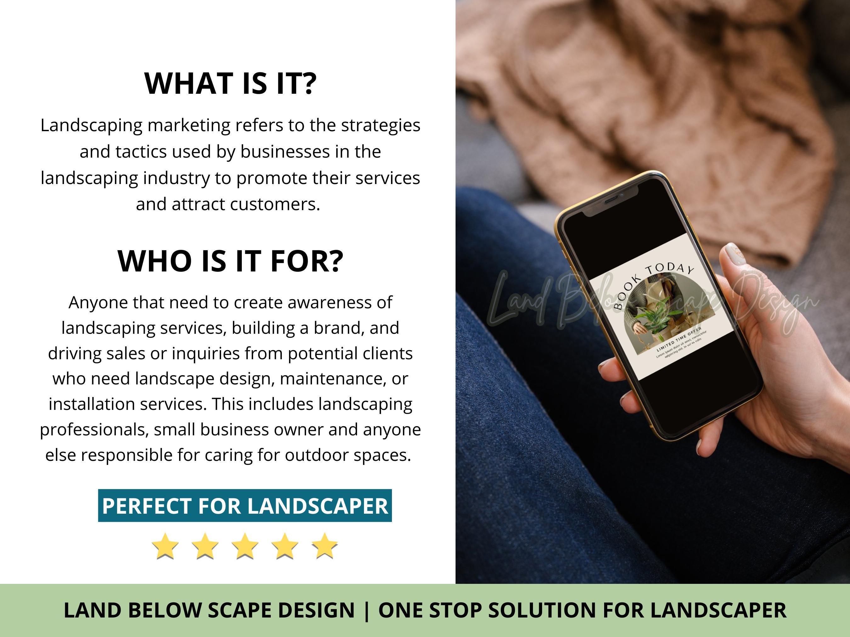 Landscaping Marketing Social Media Posts, 100 Instagram Posts, Canva ...