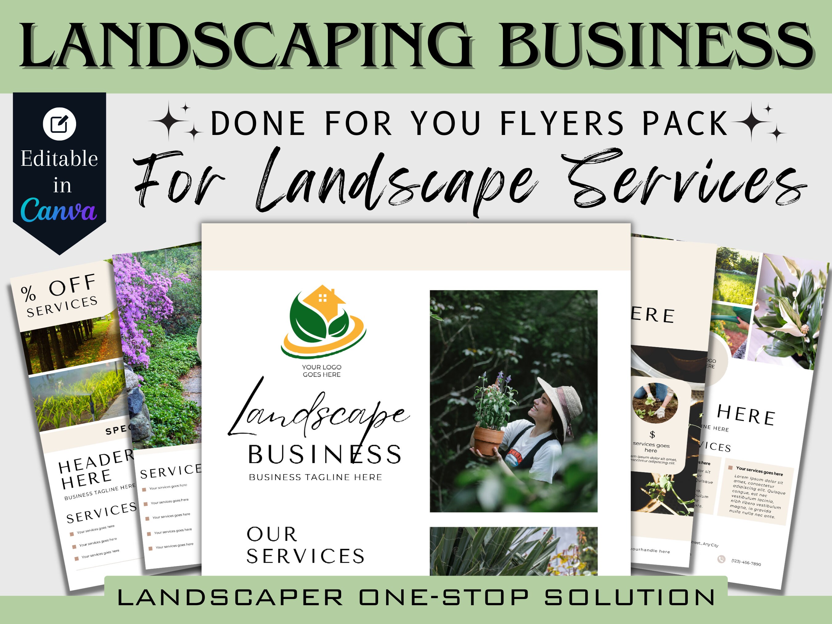 Landscape Services Flyers, Lawn Care Service Flyers, Landscape Canva ...