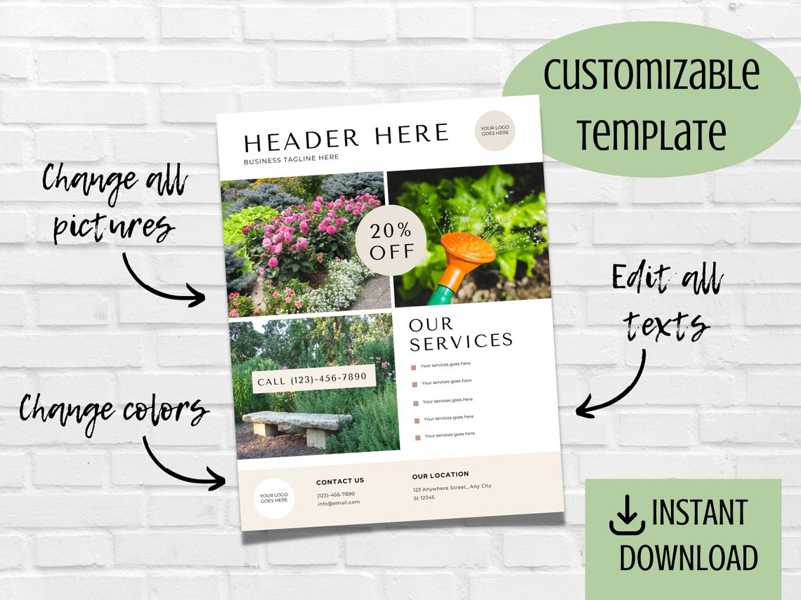 Landscape Services Flyers, Lawn Care Service Flyers, Landscape Canva ...