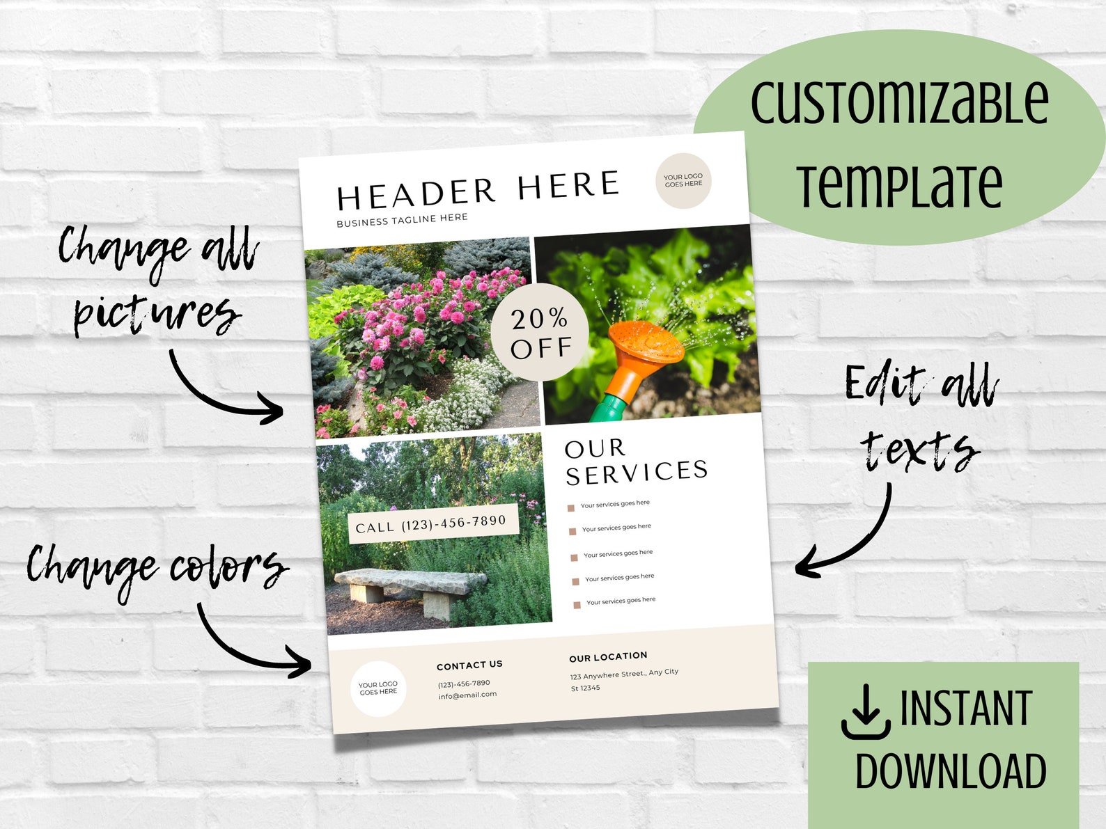 Landscape Services Flyers, Lawn Care Service Flyers, Landscape Canva ...