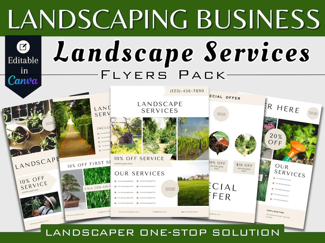 Landscape Services Flyers, Lawn Care Service Flyers, Landscape Canva ...