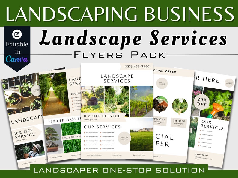 Landscape Services Flyers, Lawn Care Service Flyers, Landscape Canva ...
