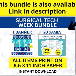 Surgical Scrub Tech Printable Gift Tag Bundle, Surgical Tech Week ...