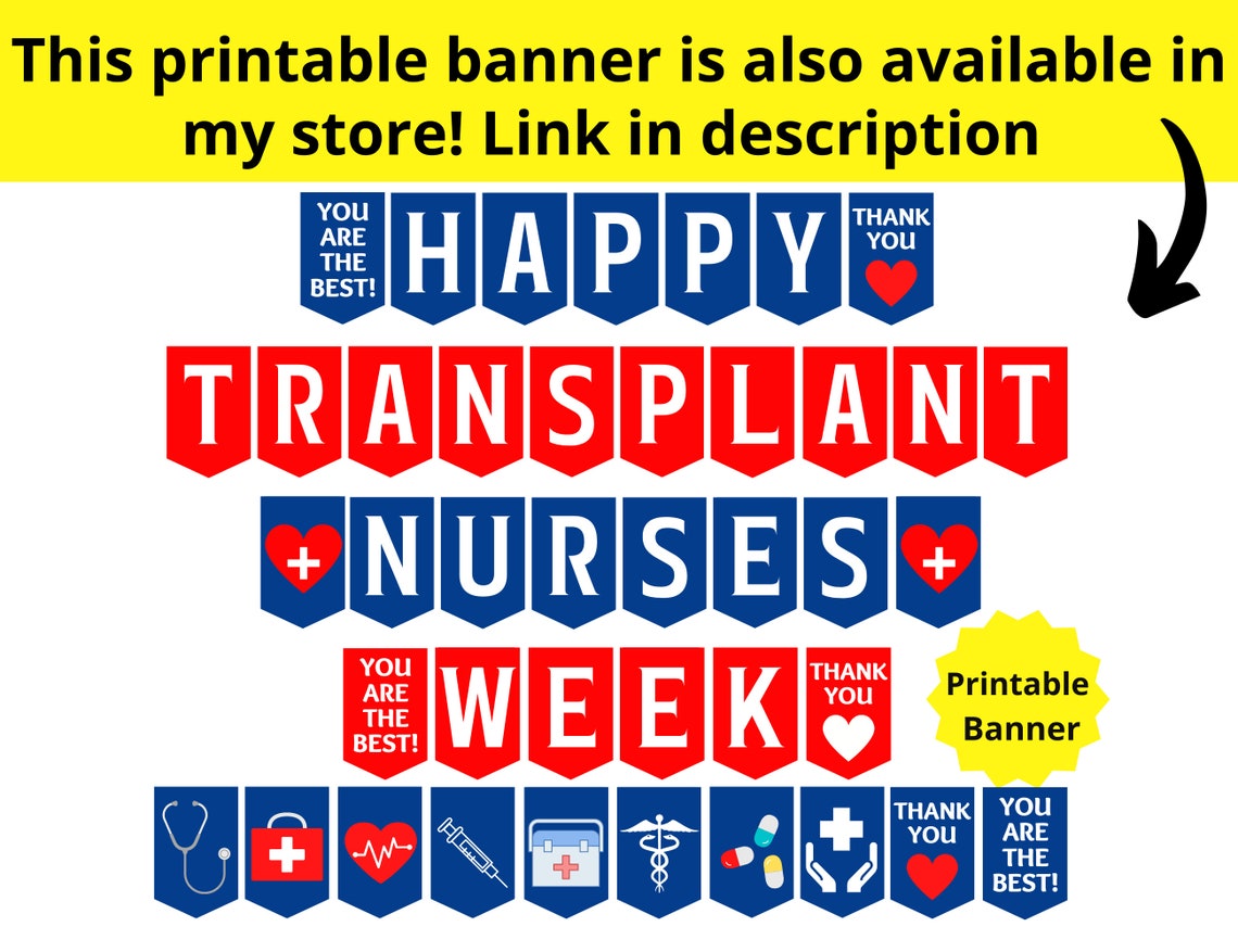 Transplant Nurses Week Printable Bundle, Transplant Nurses Gift ...