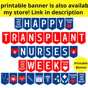 Transplant Nurses Week Printable Bundle, Transplant Nurses Gift ...