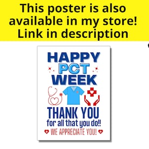 Patient Care Technician Week Printable Banner, Happy PCT Week Sign, PCT ...
