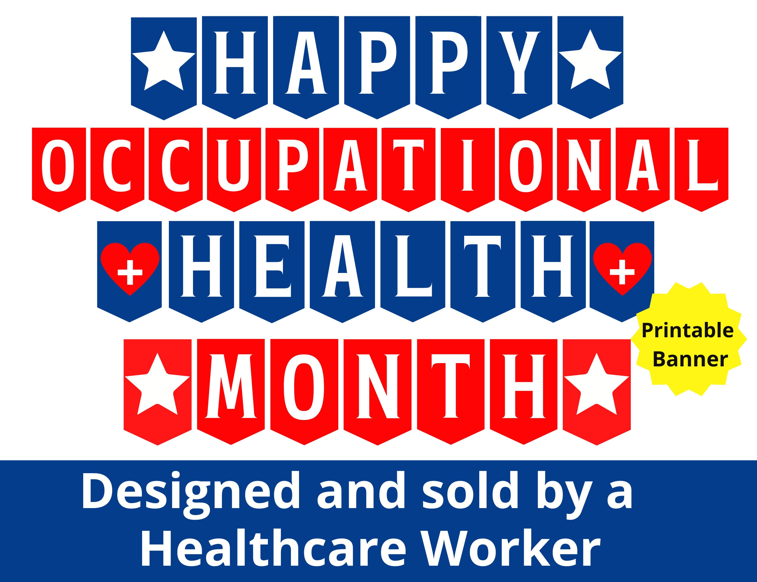 Occupational Health Month Printable Banner Occupational - Etsy