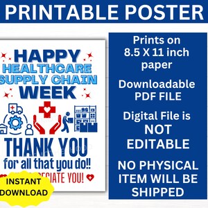 Healthcare Supply Chain Week Printable Poster, Happy Supply Chain Week ...