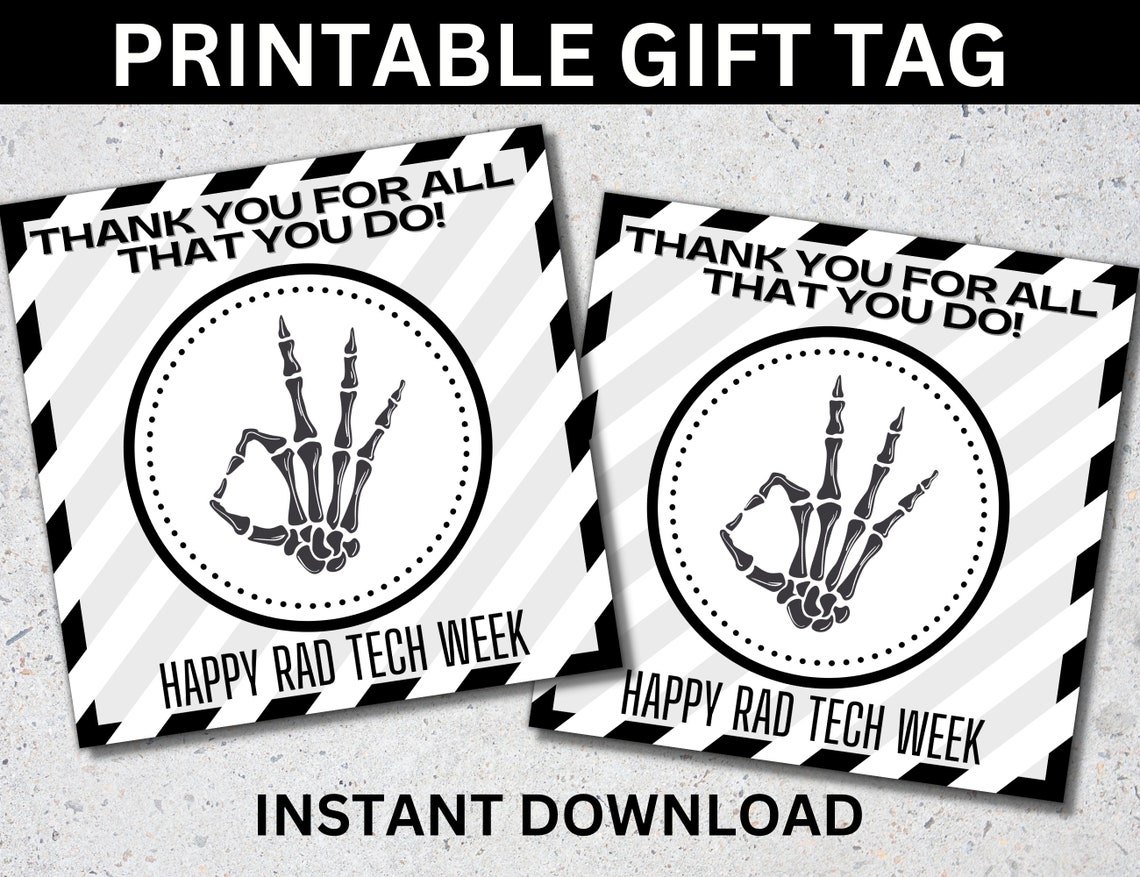 Rad Tech Week Printable Gift Tags Radiology Tech Week Tags - Etsy