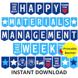Materials Management Week Printable Banner, Happy Materials Management ...