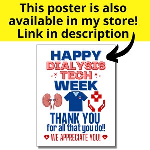 Dialysis Tech Week Printable Bundle, Dialysis Technician Week Sign ...