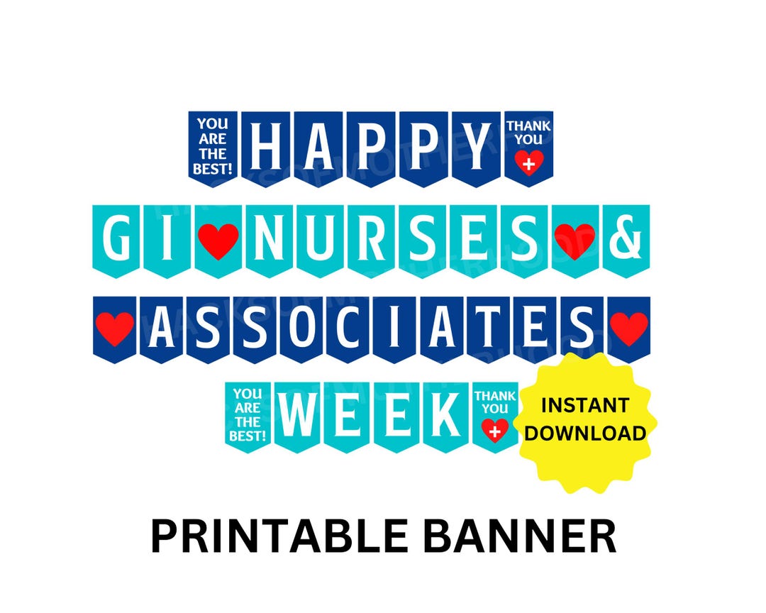 Happy GI Week Printable Banner, Happy GI Nurses & Associate Week, GI ...