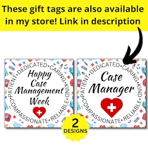 Case Management Week Printable Gift Tags, Happy Case Manager Week Gift ...