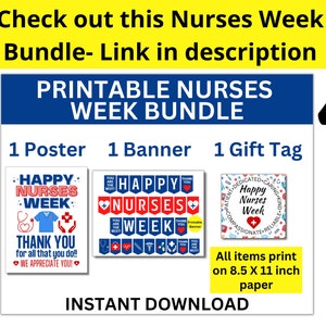 Nurses Week Printable Poster Bundle, Nurses Week Gifts, Nurse ...