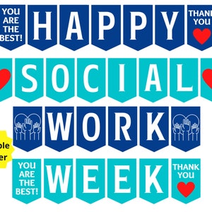 Social Work Week Printable Banner Happy Social Work Week - Etsy