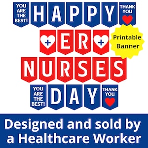 Emergency Nurses Day Printable Banner, ER Nurse Day Sign, Emergency ...