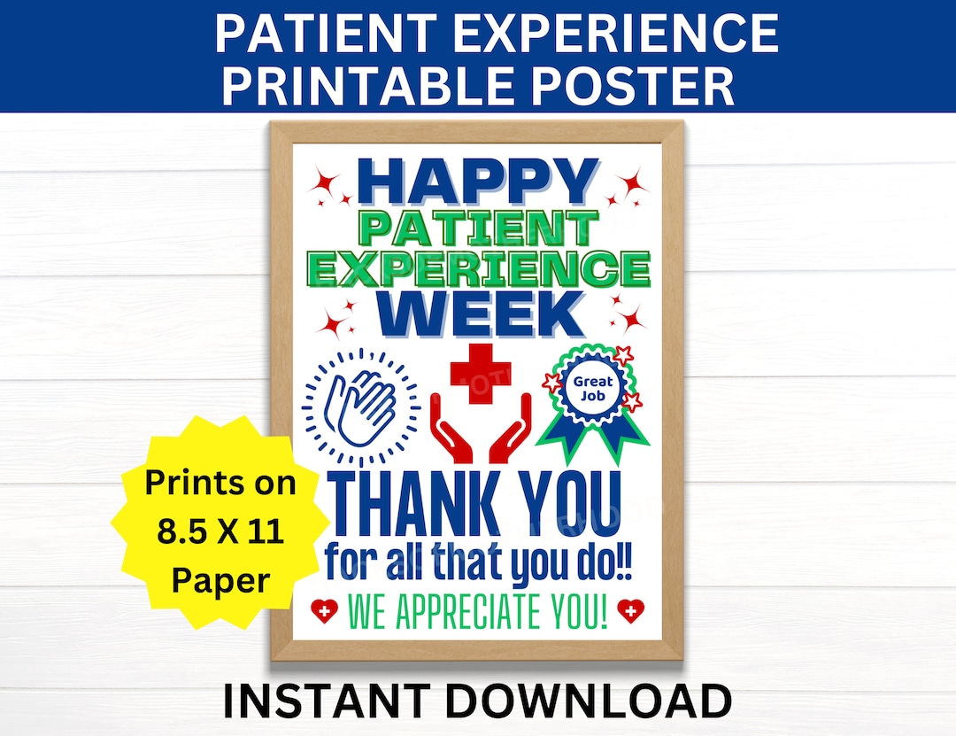 Patient Experience Week Printable Poster, PX Experience, Healthcare ...