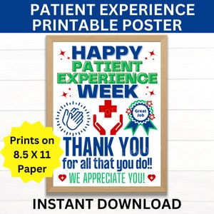 Patient Experience Week Printable Poster, PX Experience, Healthcare ...