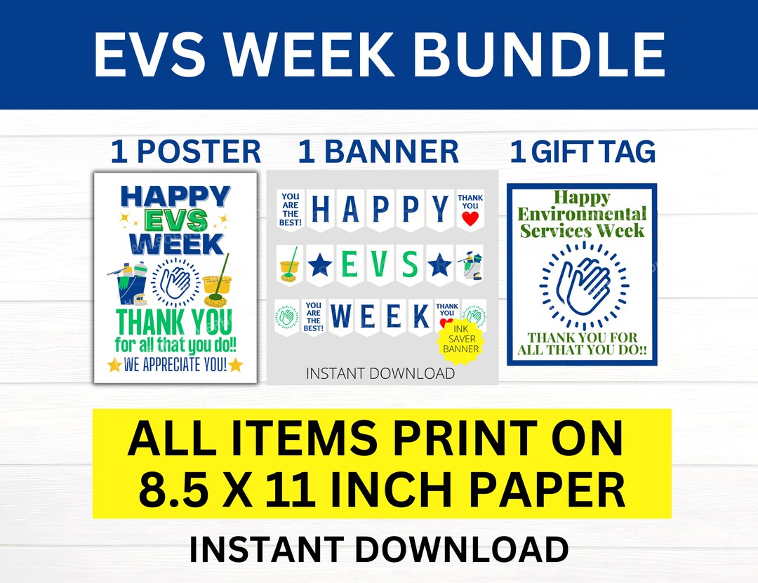 Environmental Services Week Printable Bundle, Environmental Services ...