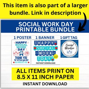 Social Work Day Printable Poster, Happy Social Work Day Sign, Social ...