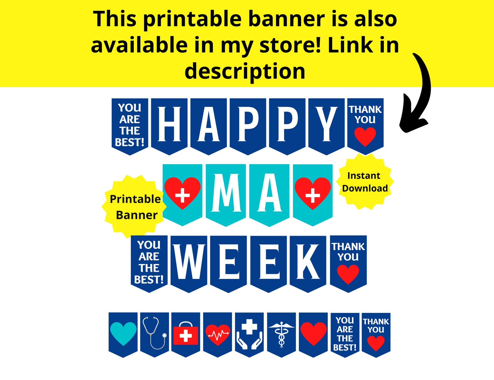 Medical Assistant Week Printable Banner, Happy MA Week, Medical ...