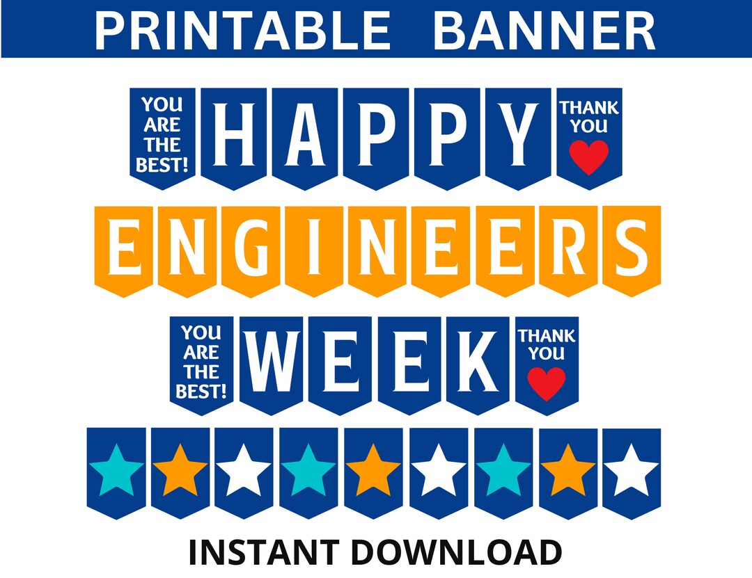 Engineers Week Printable Banner, Happy Engineers Week Sign, Engineer ...