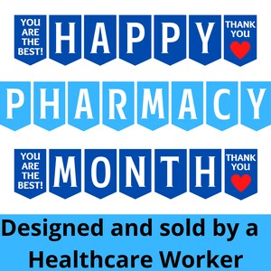 Pharmacy Month Printable Banner, Happy Pharmacy Month Banner ...