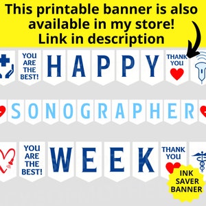 Sonographer Week Printable Banner, Ultrasound Tech, Sonography ...