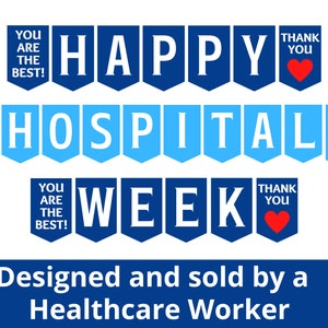 Hospital Week Printable Banner, Hospital Week Sign, Hospital ...