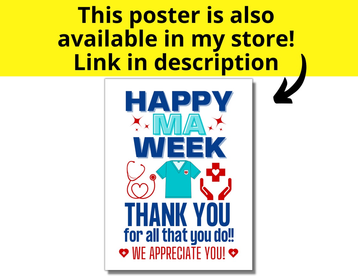Medical Assistant Week Printable Banner, Happy MA Week, Medical ...
