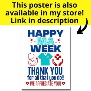 Medical Assistant Week Printable Banner, Happy MA Week, Medical ...