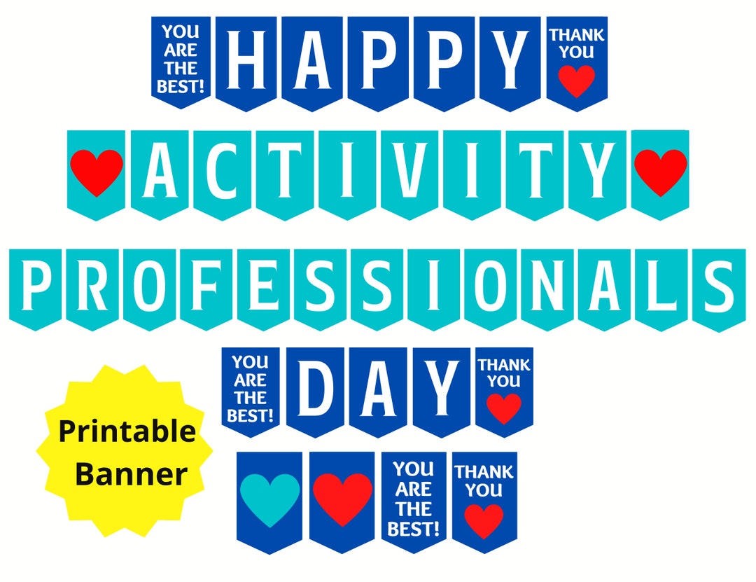 Activity Professionals Day Printable Banner Activity - Etsy