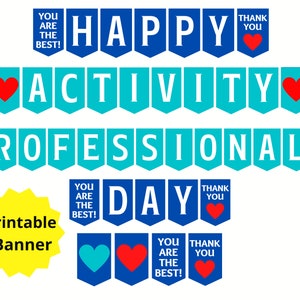 Activity Professionals Day Printable Banner Activity - Etsy