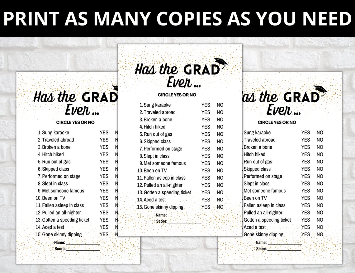 Graduation Party Games Bundle Multiple Graduation Games - Etsy